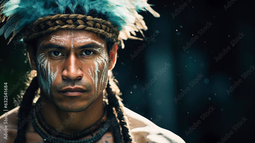 Portrait of a male from the Yap culture in Micronesia. Man in ...