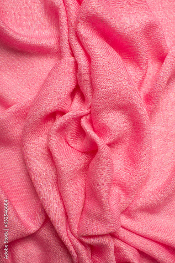 Pink soft fabric shaped as female genital organs, vulva and labia ...