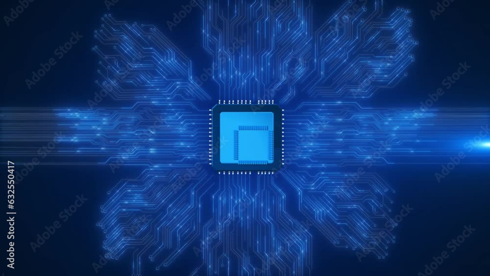 Machine Learning Circuit Board CPU Processor Microchip Starting ...