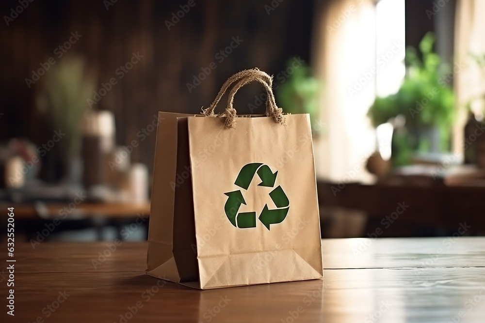 Generative AI : Net zero waste go green SME use eco friendly care sign ...