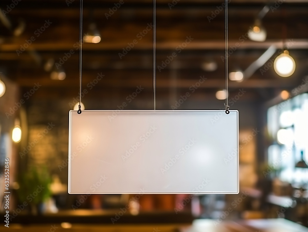 Generative AI : Keep distance paper sign on seat at restaurant ...