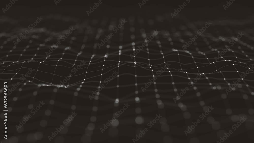 Abstract Minimal Mesh Waving Background/ 4k animation of an abstract ...