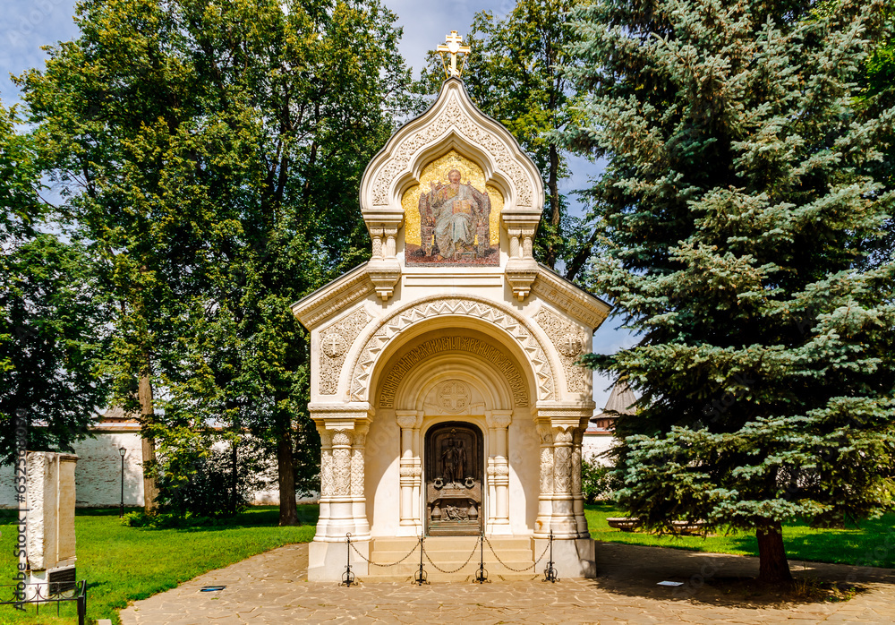 Suzdal, Vladimir region, Russia. July 5, 2023. Marble crypt over the ...