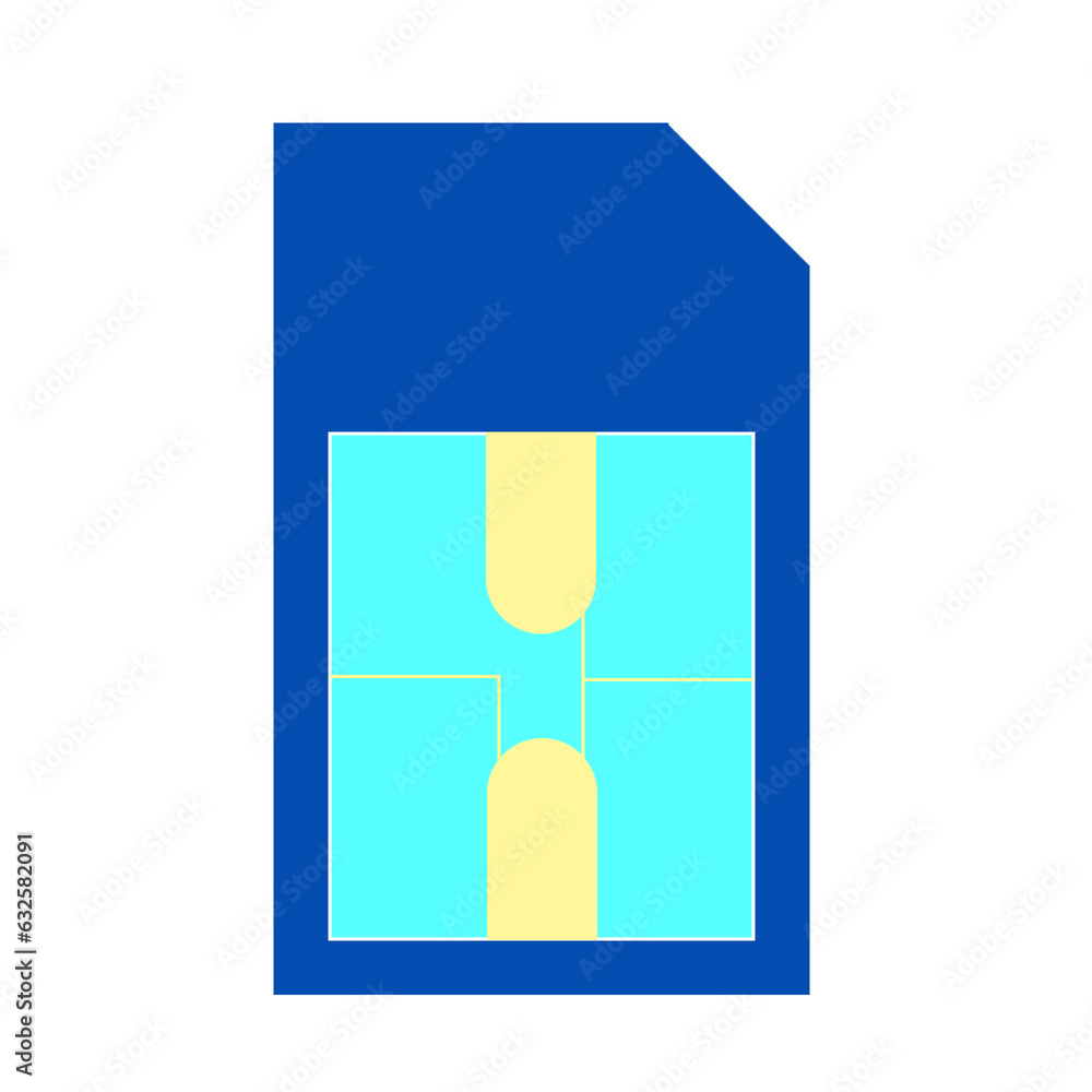 Sim card vector mobile phone icon chip. Simcard isolated 3d design gsm ...