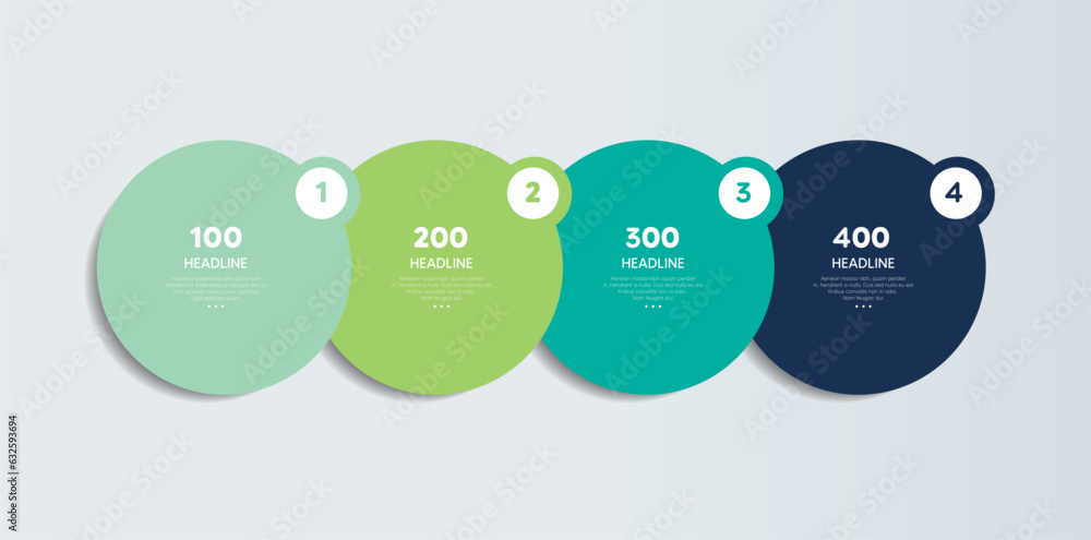 Four step template for presentation. 4 steps options, elements ...
