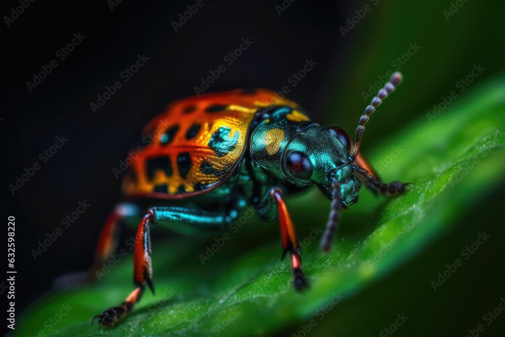 Macro view of insect or bug known as red spotted jewel beetle Stock ...