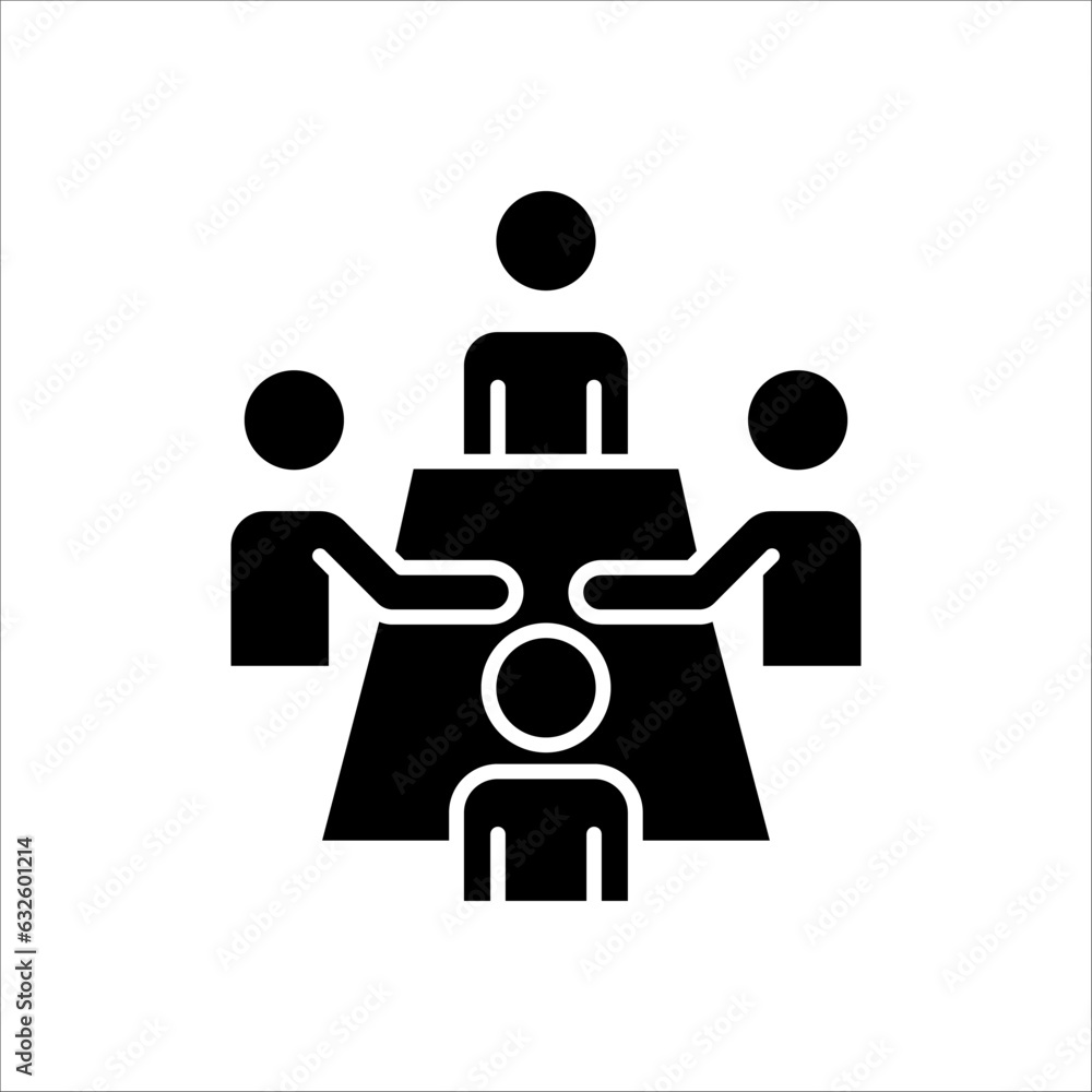 Brainstorming and teamwork icon. Business meeting. Debate team ...