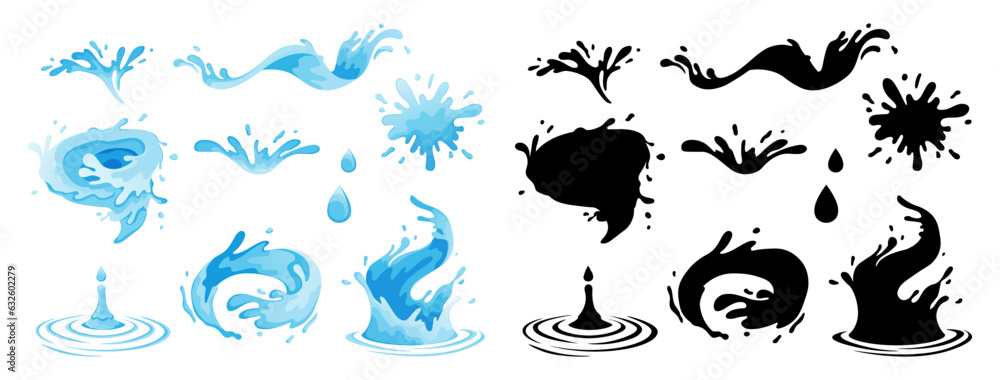 Water and juice splash liquide. Vector Illustration. A dripped droplet ...