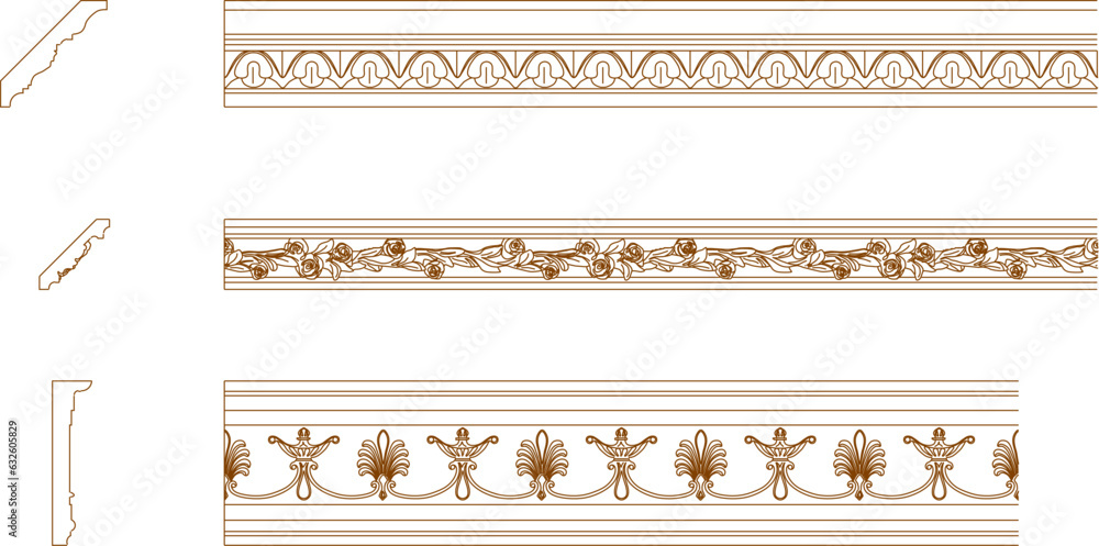 Vector sketch illustration of classic roman greek detailed cornices design Stock Vector | Adobe ...
