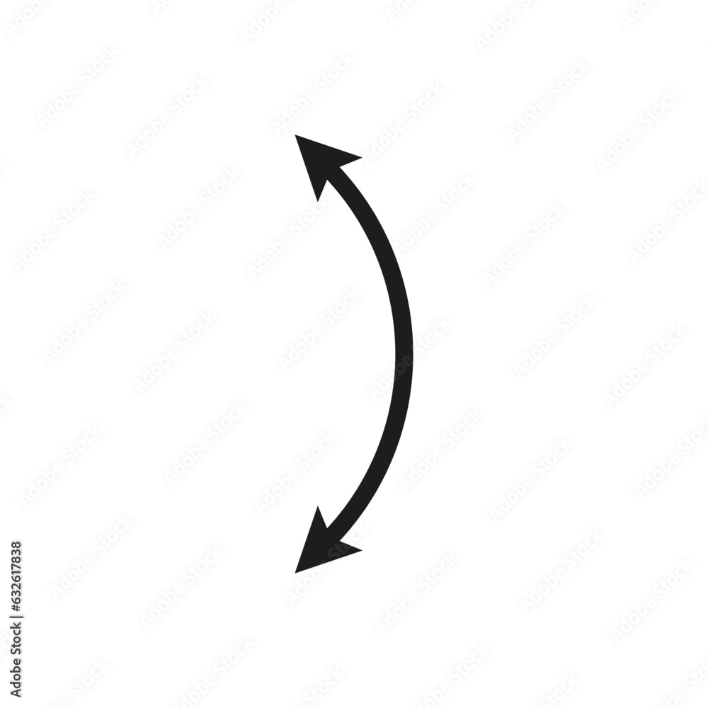 Dual semi circle arrow. Vector illustration. Semicircular curved thin ...
