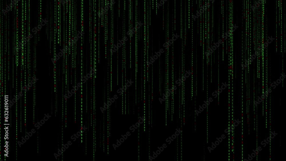 matrix rain of digital HEX code. Computer generated abstract technology ...