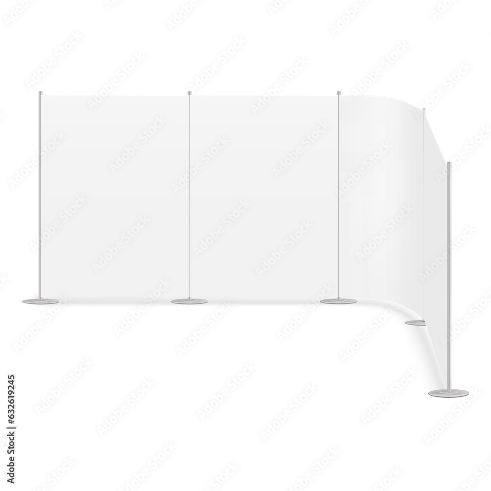 Pop-up streamline backdrop vector mock-up. Blank graphic panel flexible ...