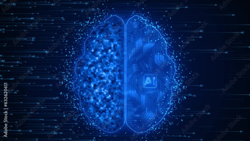 Artificial Intelligence Quantum Computer Technology digital brain bid ...