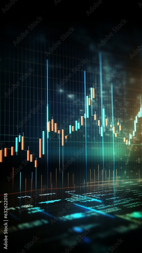 illustration of a market chart business data graph diagram, stock ...