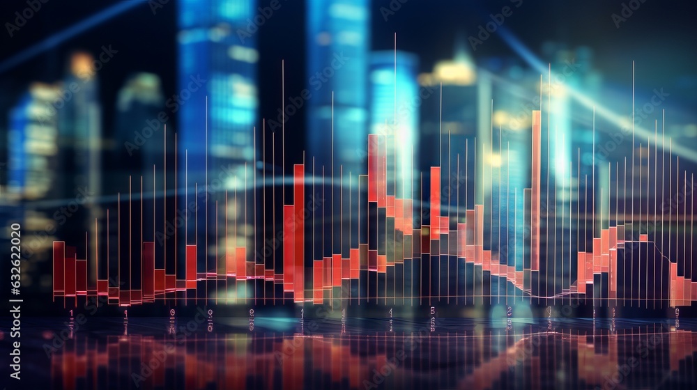 illustration of a market chart business data graph diagram, stock ...