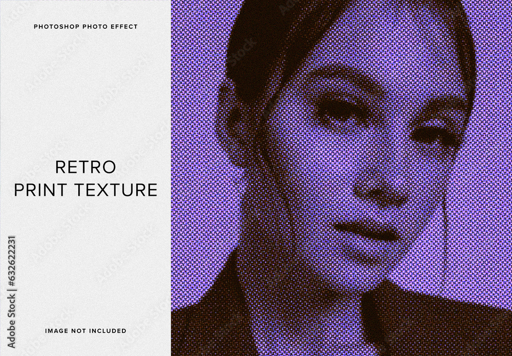 Retro Print Texture Image Effect Mockup Stock Template | Adobe Stock