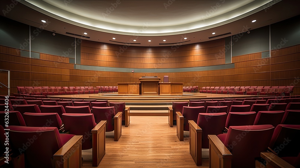 college lecture hall podium and seats ready for students generative AI ...