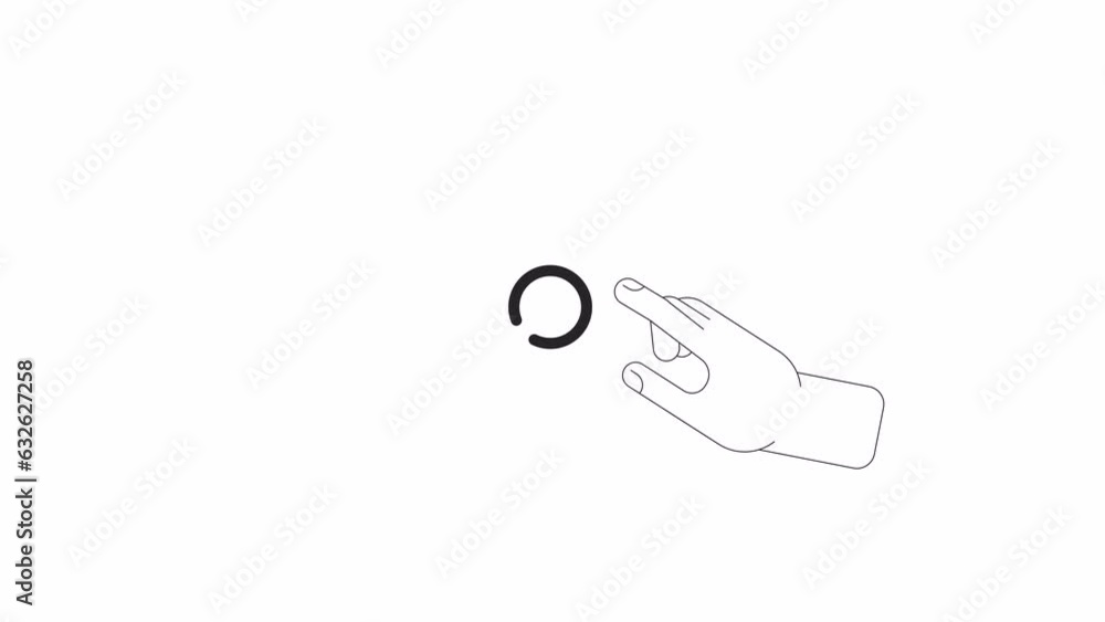 Reaching up to god bw loading bar circle animation. Forefinger touch ...