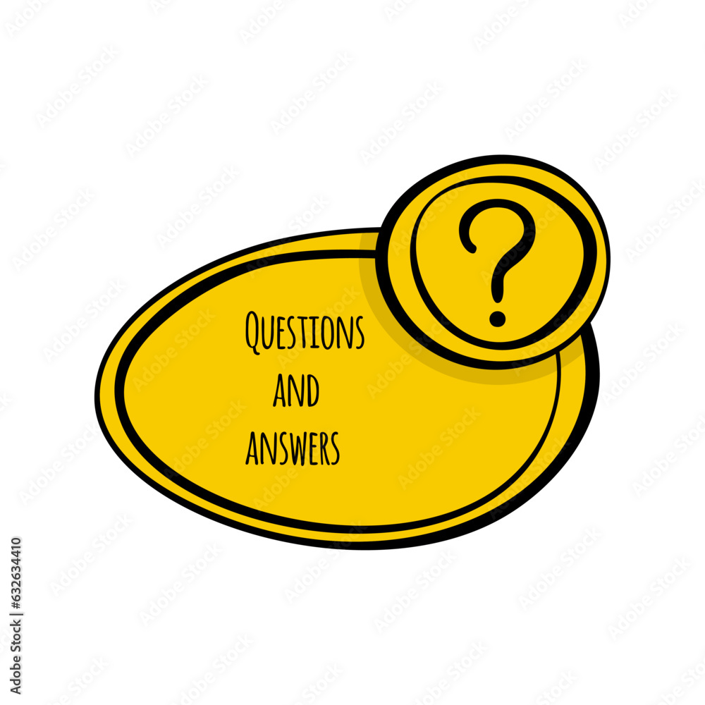 Speech bubble question mark icon hand drawn. Help symbol. FAQ sign on ...