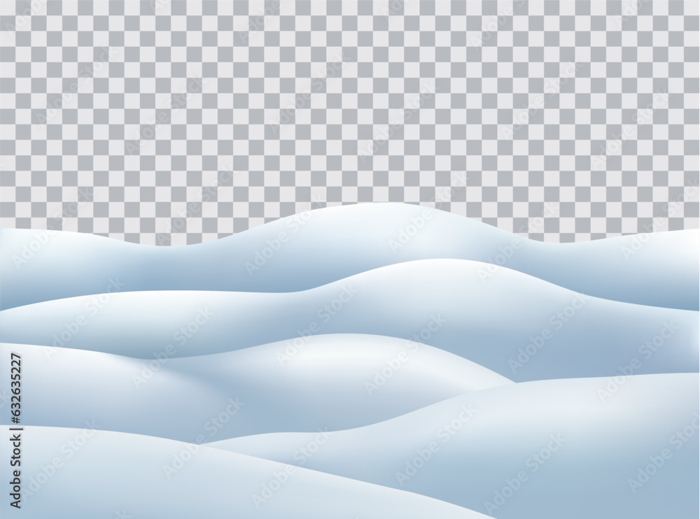 Vector realistic piles of snow on the ground isolated on transparent ...