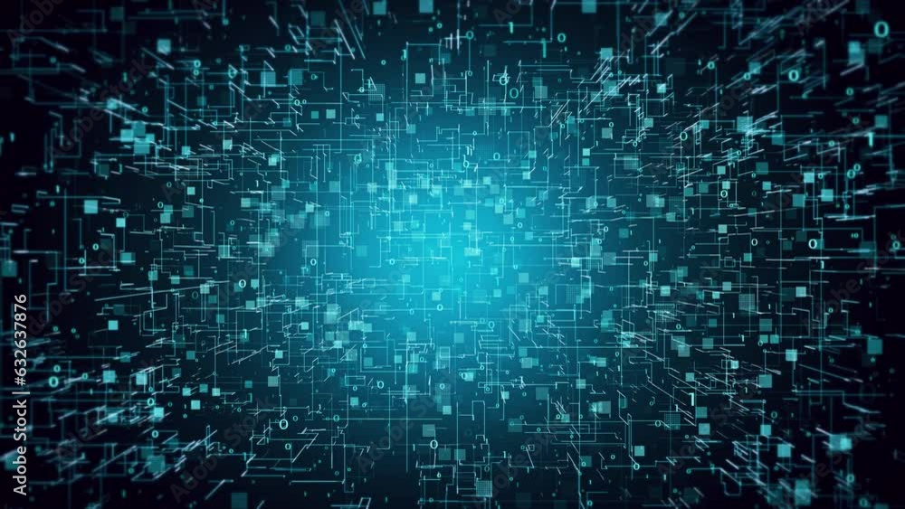 4K Big Data Visualization. 3D Virtual reality Space VR Cyberspace ...