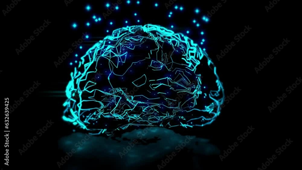 Artificial intelligence AI brain animation backgrounds, big data flow ...