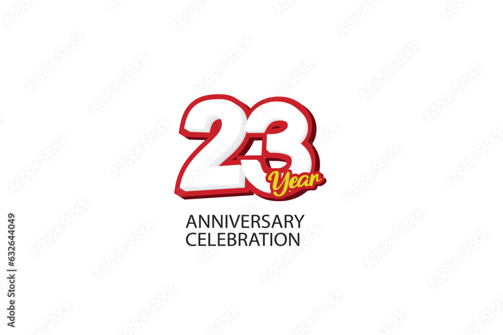 23rd, 23 years, 23 year anniversary minimalist logo, jubilee, greeting ...