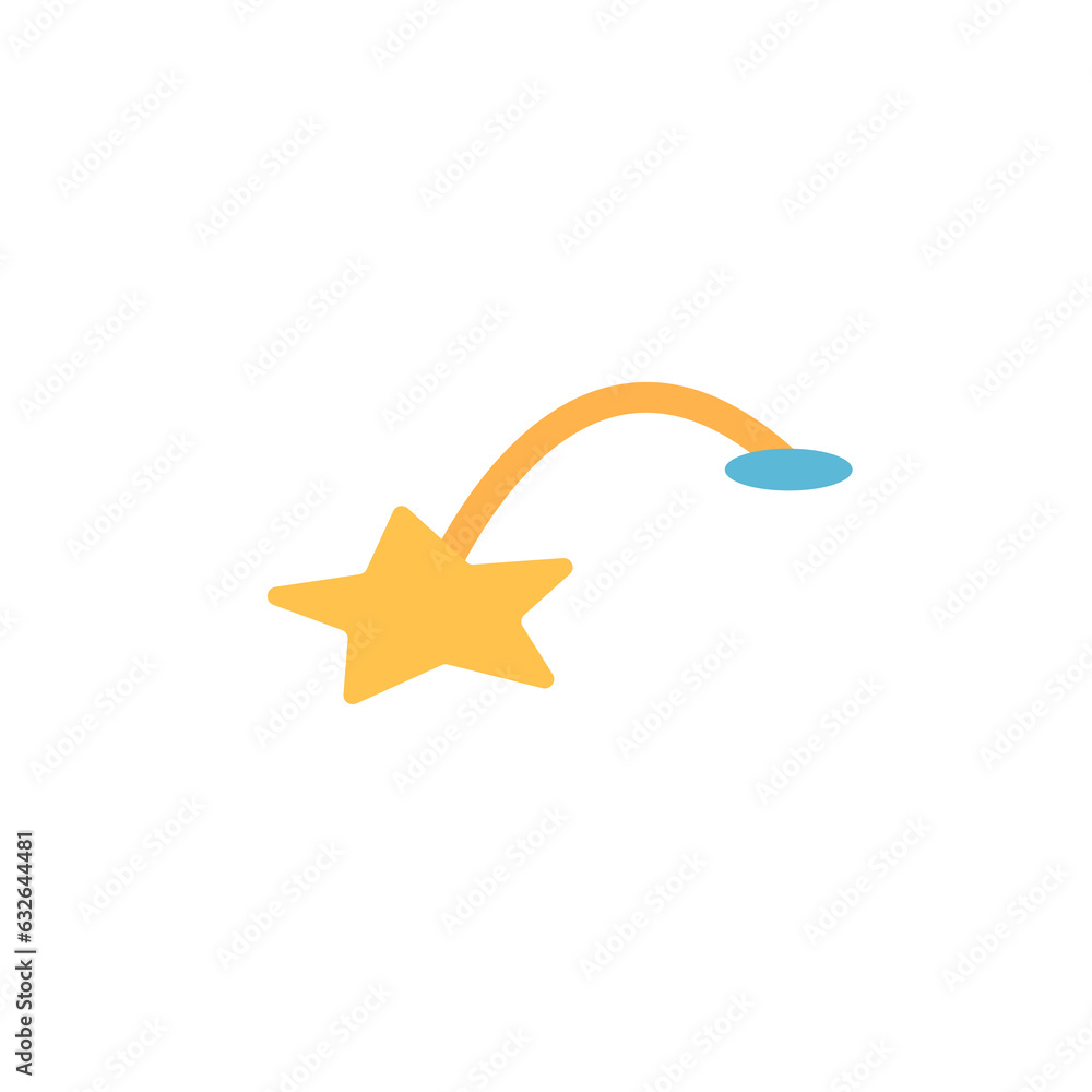 flying star icon on a white background, vector illustration Stock ...