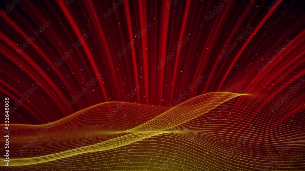 Beautiful Gold particles light glitter rising spectacular motion ...