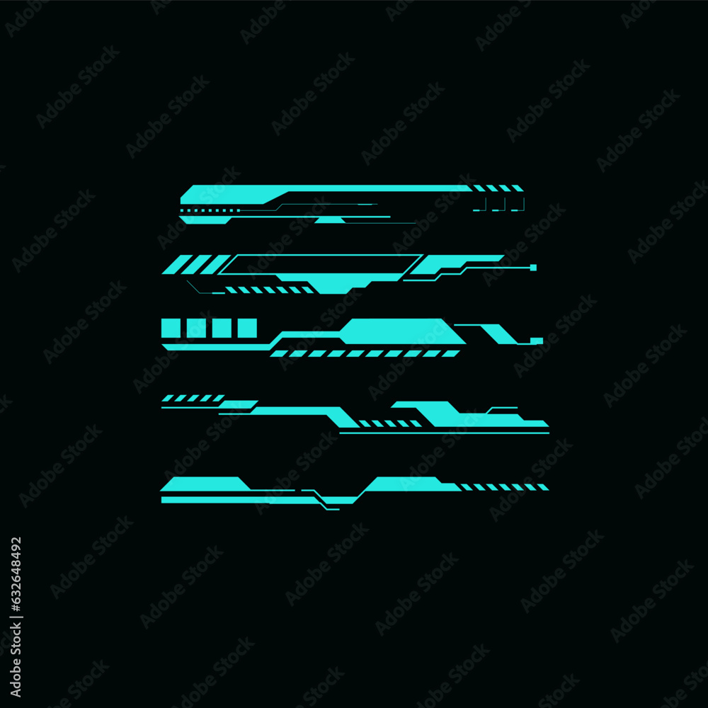 hud line elements, Futuristic Modern Sci Fi User Interface Set., Hud ...