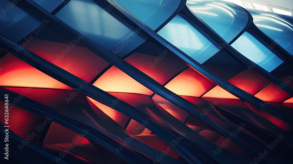 abstract patterns created by lines and shapes in an airport terminal ...