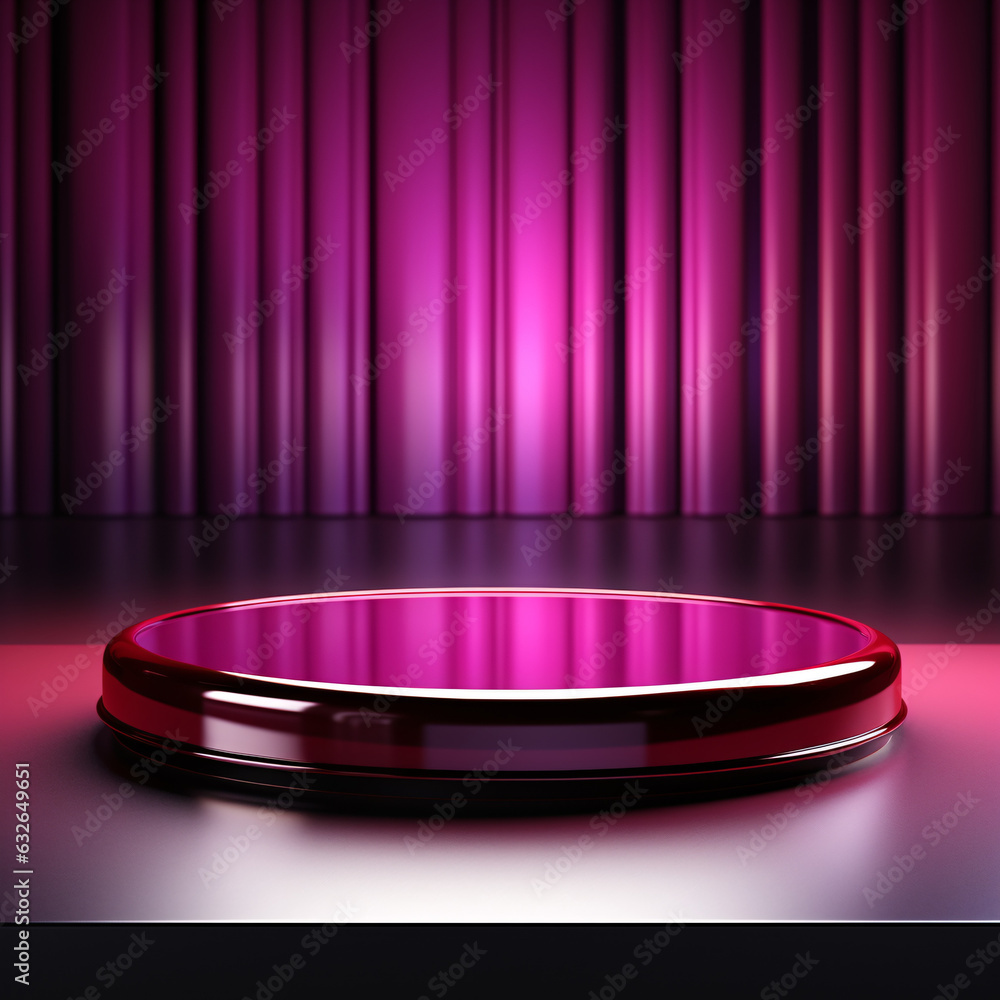 Introducing a bold magenta display stand, unadorned and poised for your ...