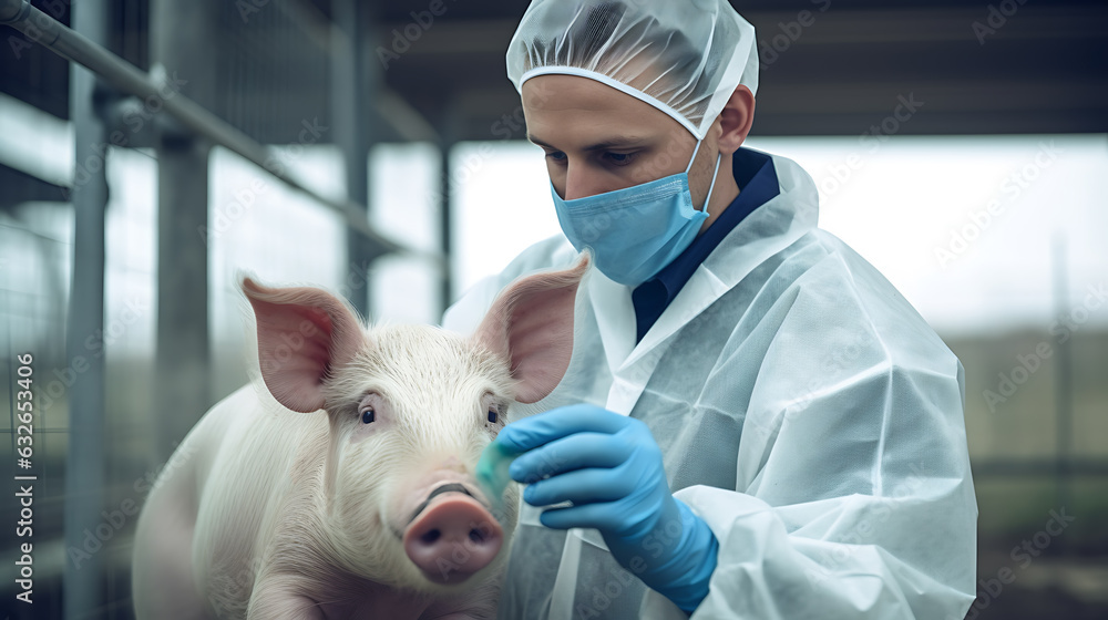 Experienced veterinarian working and checking animals health condition ...