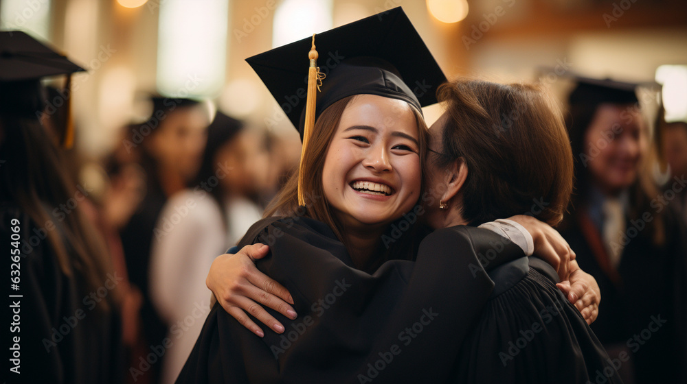 Capture the emotions of the student's teachers, congratulating them ...