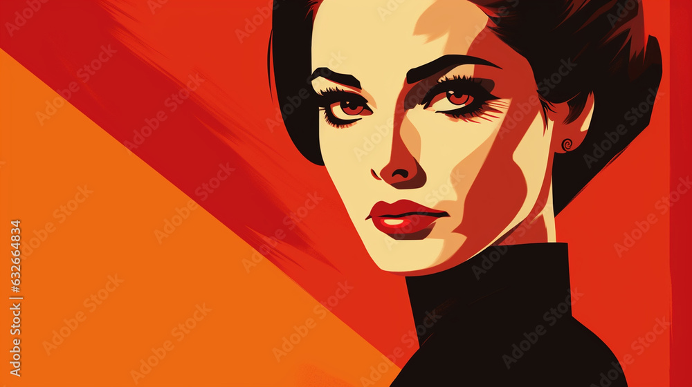 Craft an animated vintage movie poster, featuring a mysterious and ...