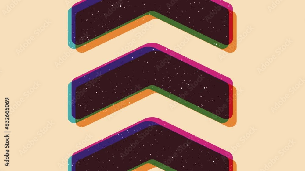 Loop animation with riso print effect. Vintage arrows animation element ...