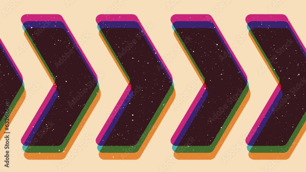 Loop animation with riso print effect. Vintage arrows animation element ...