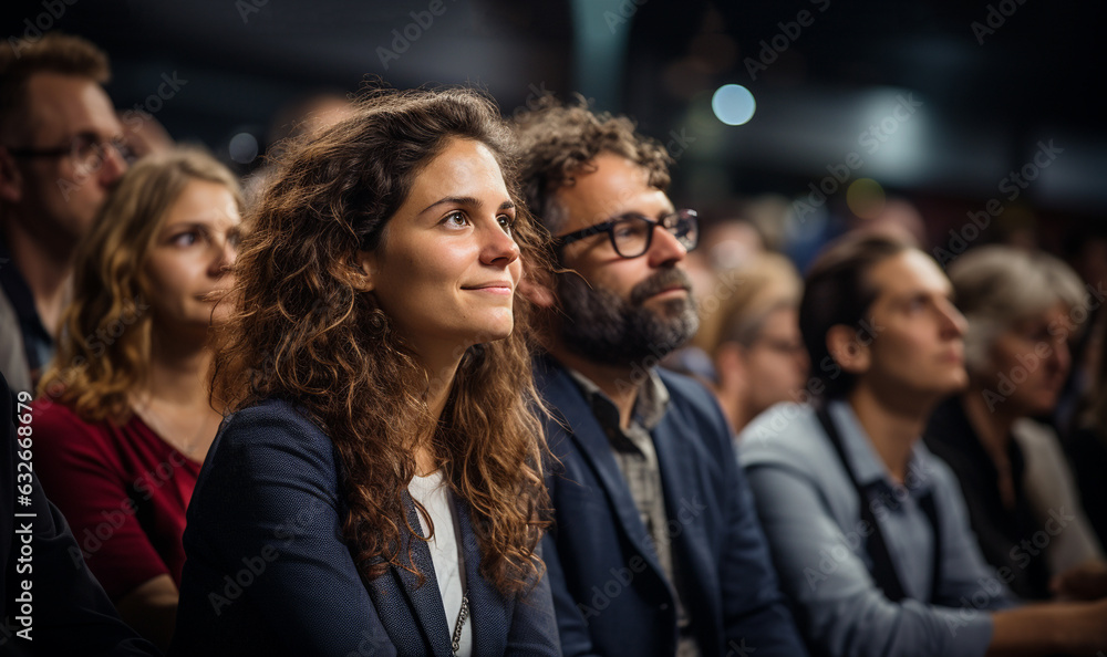 Audience Full of businesspeople,Tech People in Conference Hall Watching ...