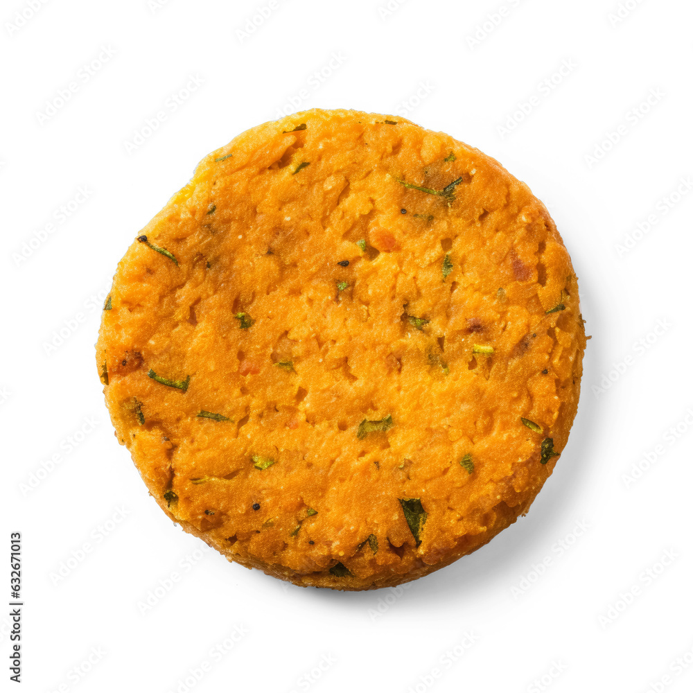 Veggie patty isolated on transparent background top view Stock ...