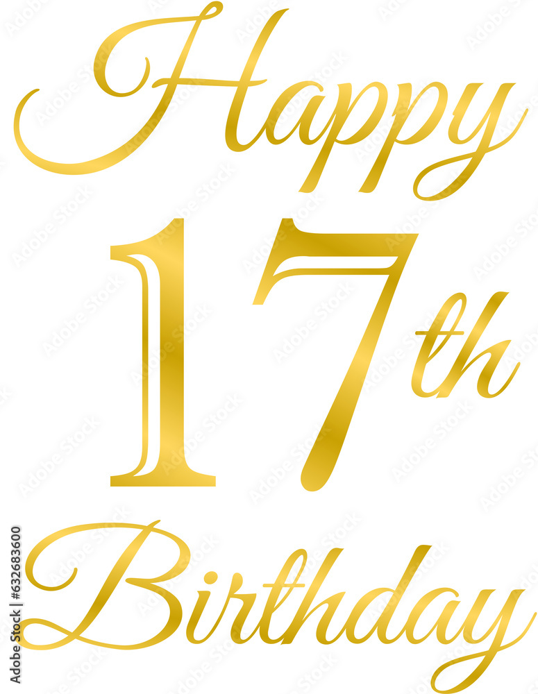 Happy birthday greeting card 17, birthday card, design, no background ...