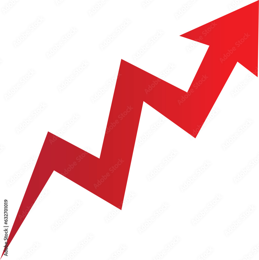 Red gradient arrow on white background. Arrows for app, website, social ...