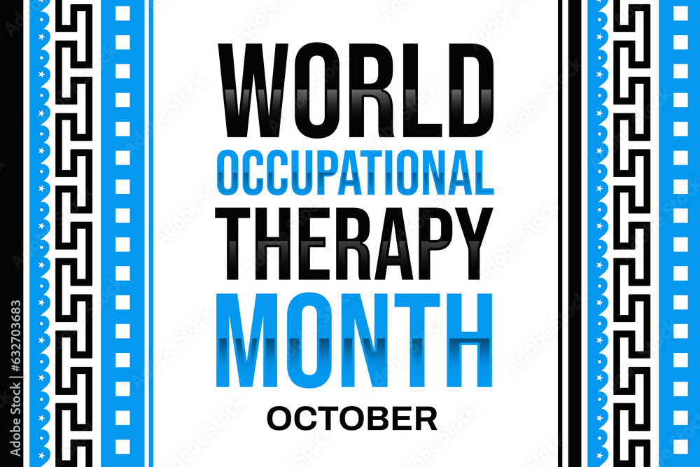 World occupational therapy day wallpaper design with traditional border ...