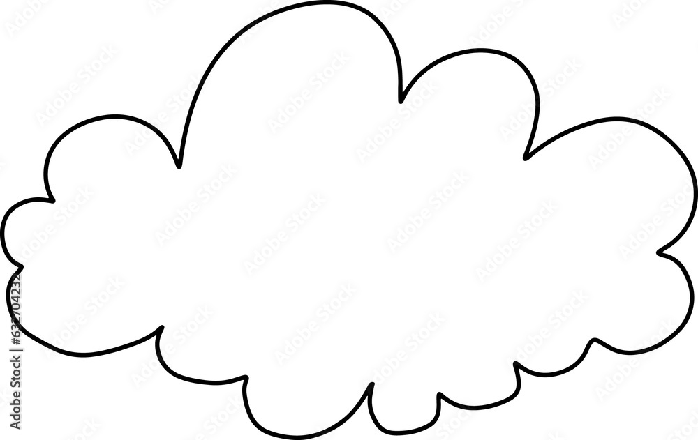 Doodle cloud. Simple coloring page design element for planner, kids ...