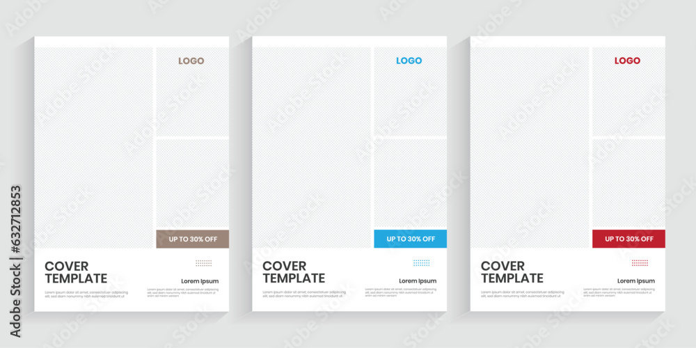 A4 Front page booklet cover geometric shape commercial template. Easily ...
