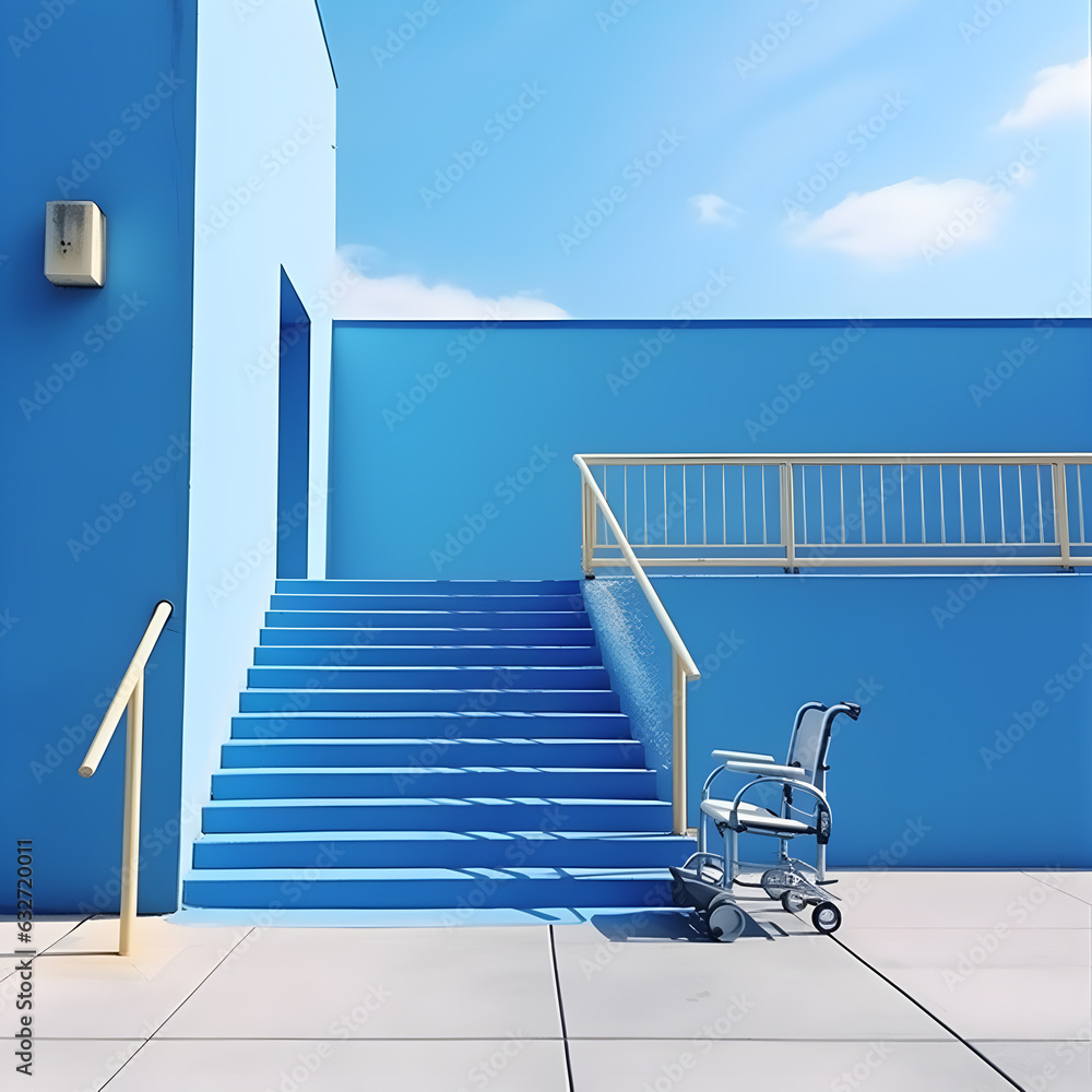 Accessible city locations issues for inclusive people, street photo ...