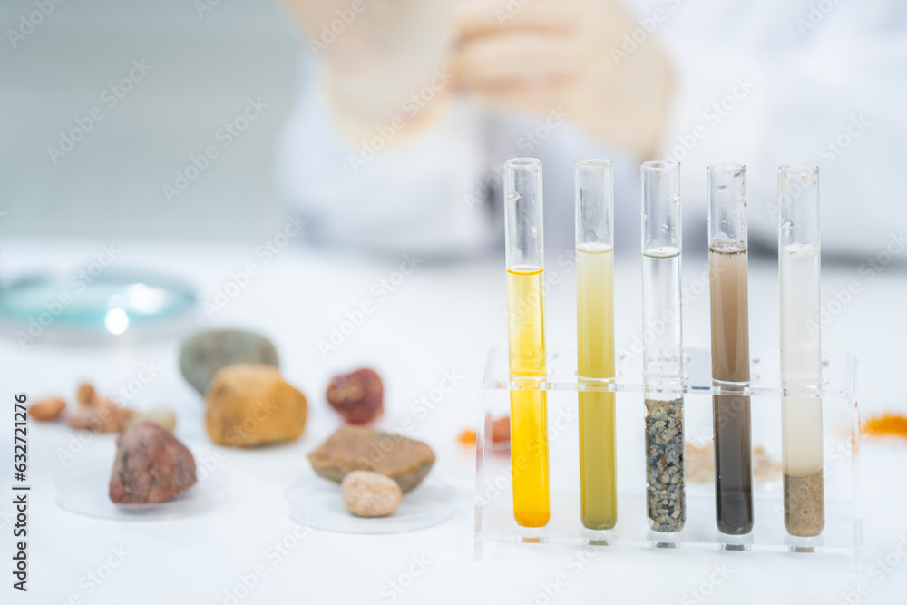Geology science laboratory research concept, sample test analysis of ...