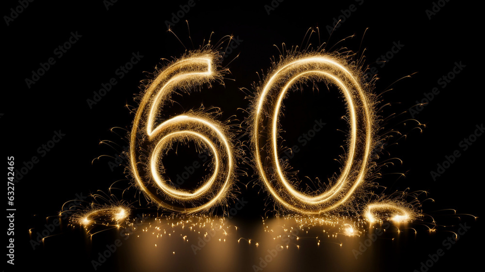 AI generated, Background for a 60 years birthday, golden wedding ...