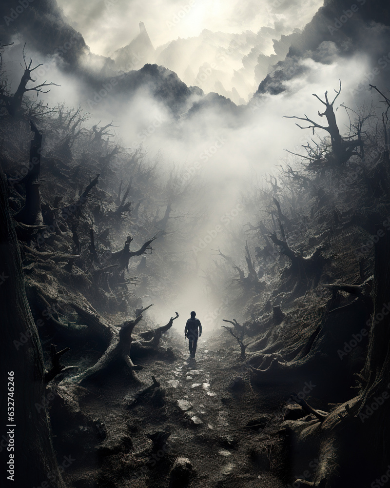 Surreal astral travel in double exposure, combines map and wonder ...