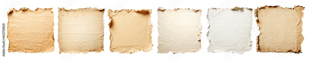 Collection of torn and crumpled paper with space for text design, old ...