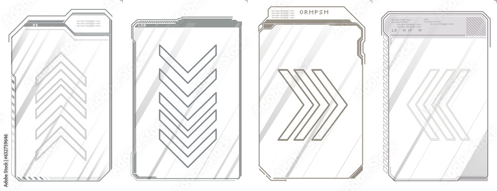 High tech screen for video game. Sci-fi concept design. Square Frames ...